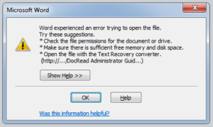 5 Common Microsoft Word Errors with their Solutions