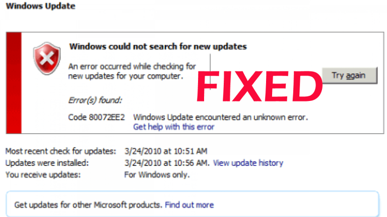 How to Fix Error Code 0x80072EE2 in Windows 10?