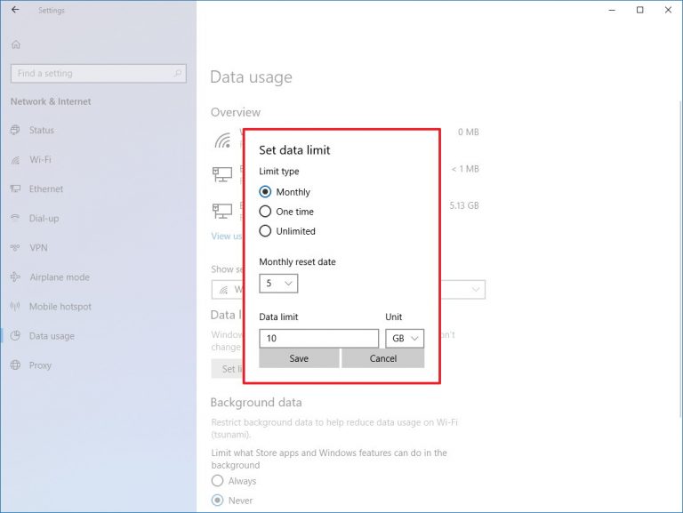 [Complete Guide]How to Set and Reset Data Usage Limit on Windows 10?
