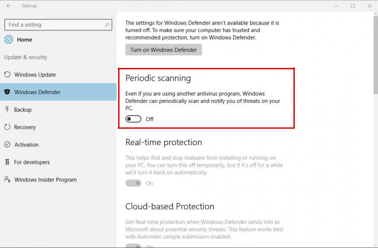 Fix Windows Defender Error Code 0x8050800c On Windows 10