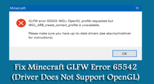 Fix Minecraft GLFW Error 65542 (Driver Does Not Support OpenGL)