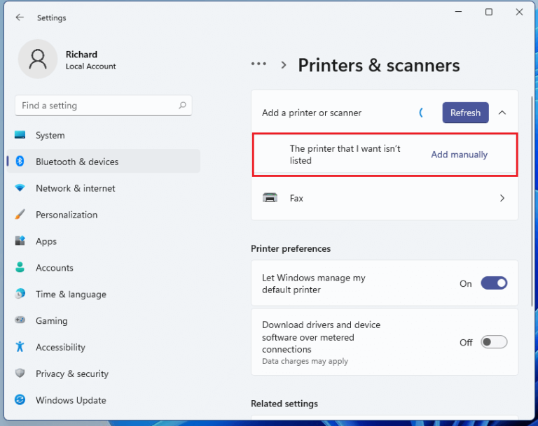 How to Add Wired/Wireless Printers in Windows 11?