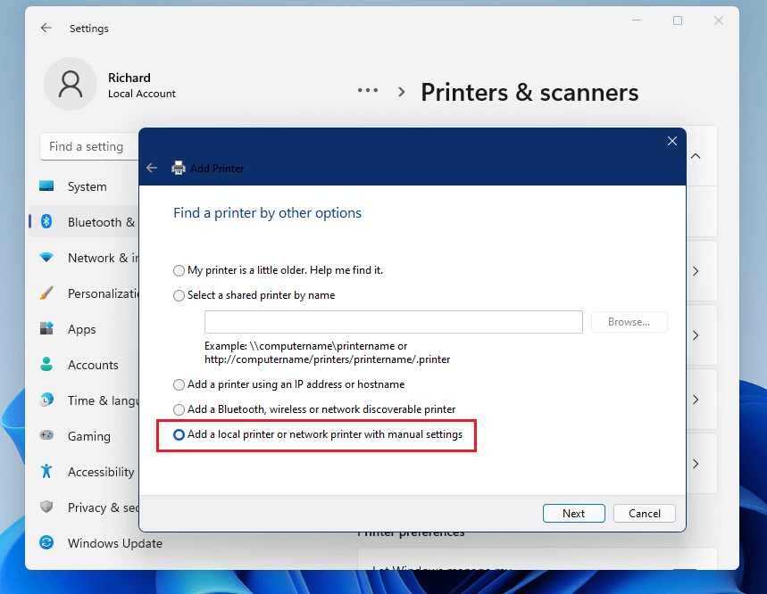 How to Add Wired/Wireless Printers in Windows 11?