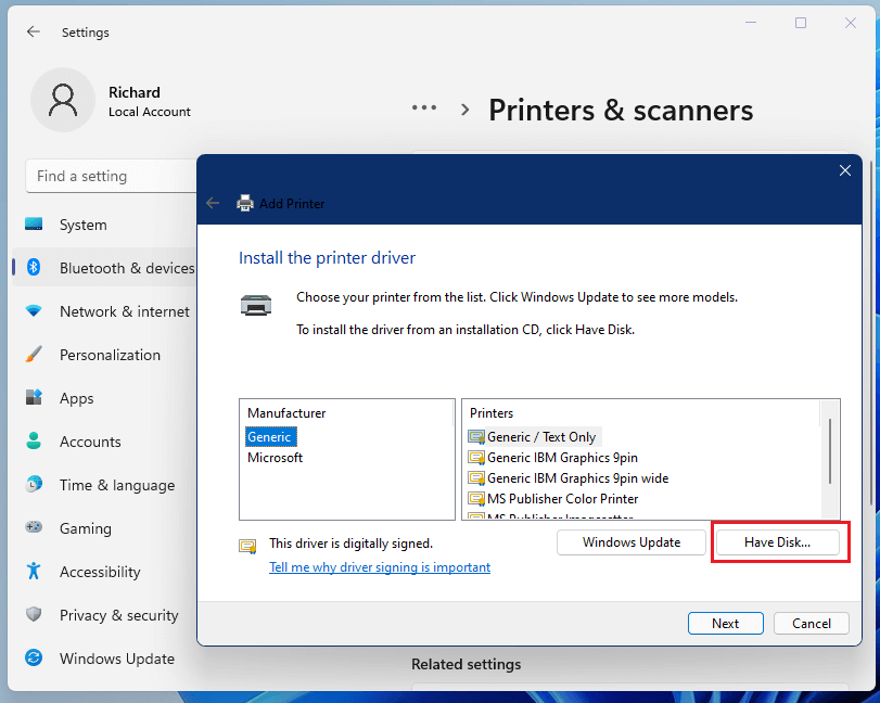 How to Add Wired/Wireless Printers in Windows 11?